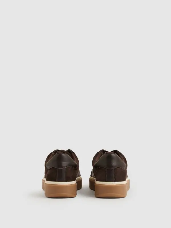 REISS Lizzie Suede Low-top Trainers - Chocolate