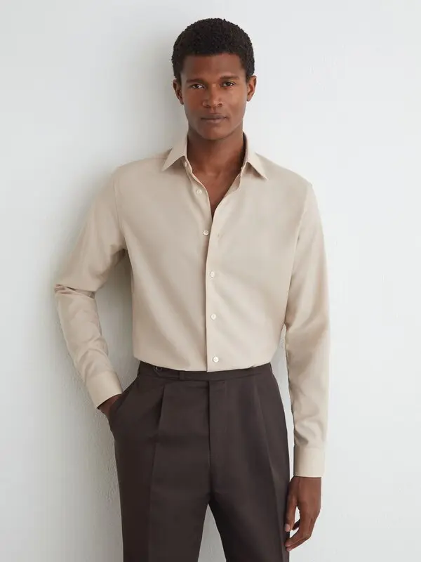 ATELIER Wool Long-sleeve Slim-fit Shirt