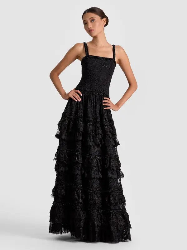 Alice + Olivia Zena Lace Maxi Dress