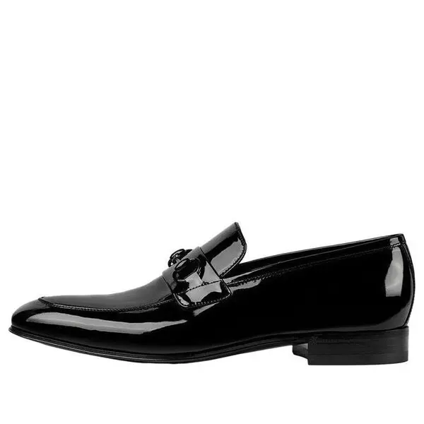 Gucci Patent Leather Horsebit Loafer - Black