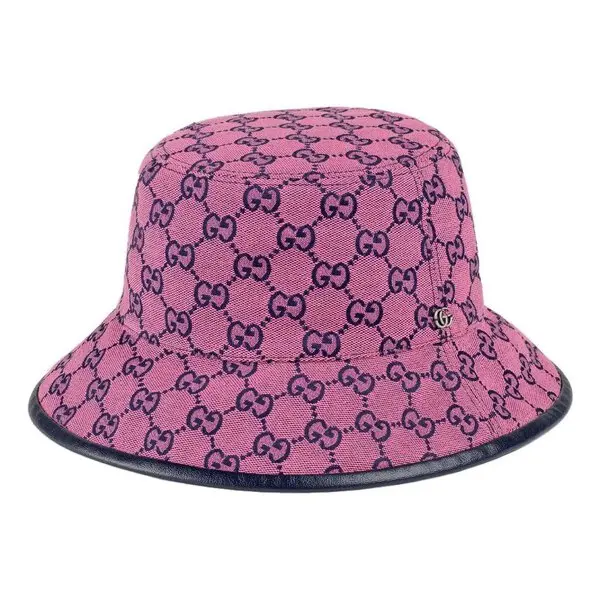 Gucci Gg Monogram Multicolor Reversible Bucket Hat 'pink Blue - Pink/navy