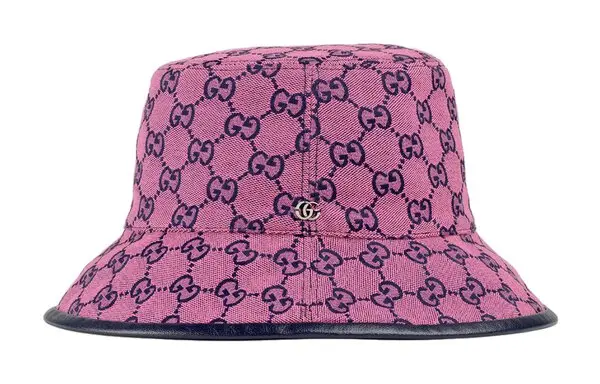Gucci Gg Monogram Multicolor Reversible Bucket Hat 'pink Blue