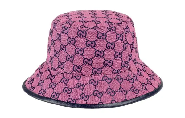 Gucci Gg Monogram Multicolor Reversible Bucket Hat 'pink Blue