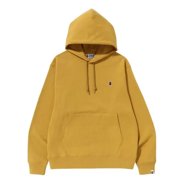 A BATHING APE Ape Head One Point Relaxed Fit Pullover Hoodie - Yellow