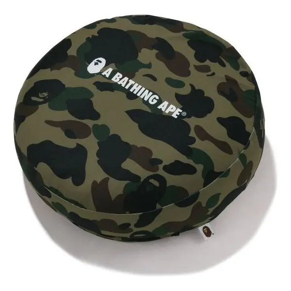 A BATHING APE 1st Camo Circle Fluffy Beads Cushion - Green