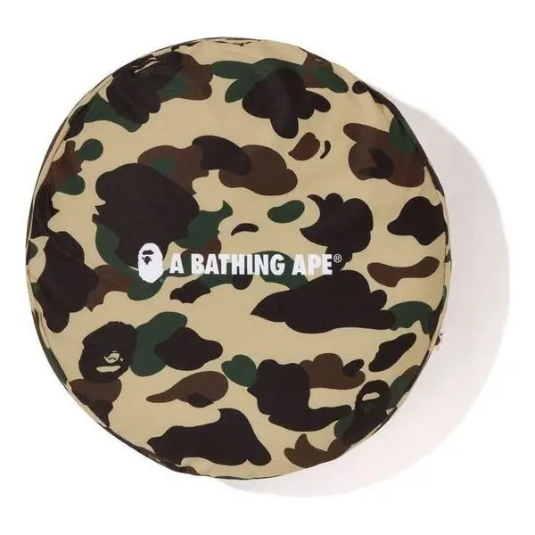 A BATHING APE 1st Camo Circle Fluffy Beads Cushion - Yellow