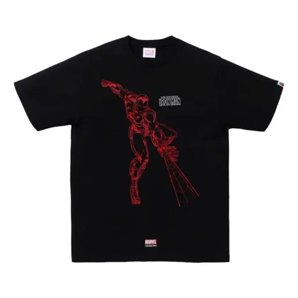 A BATHING APE X Marvel Iron T-shirt - Black