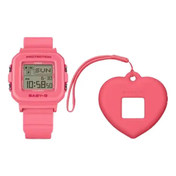 Casio Baby-g Digital Watch With Protective Heart Case - Red
