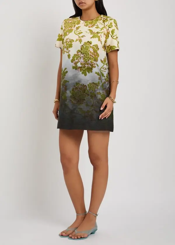 La DoubleJ Swing Floral-print Woven Mini Dress