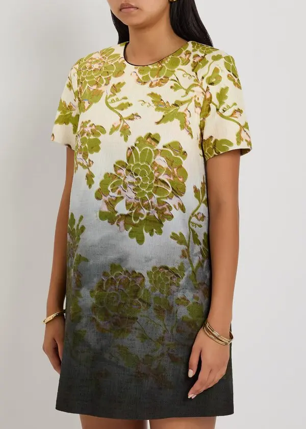 La DoubleJ Swing Floral-print Woven Mini Dress - Black