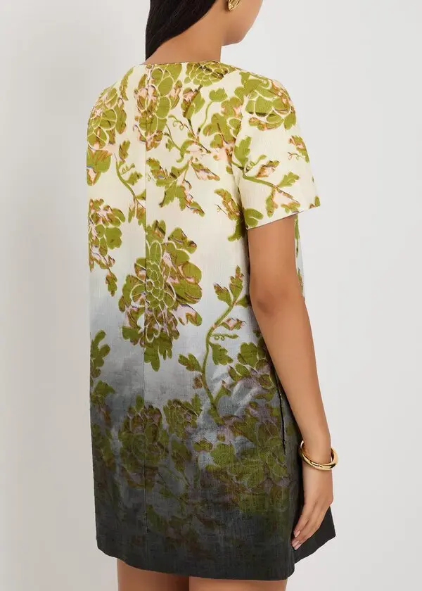 La DoubleJ Swing Floral-print Woven Mini Dress - Black