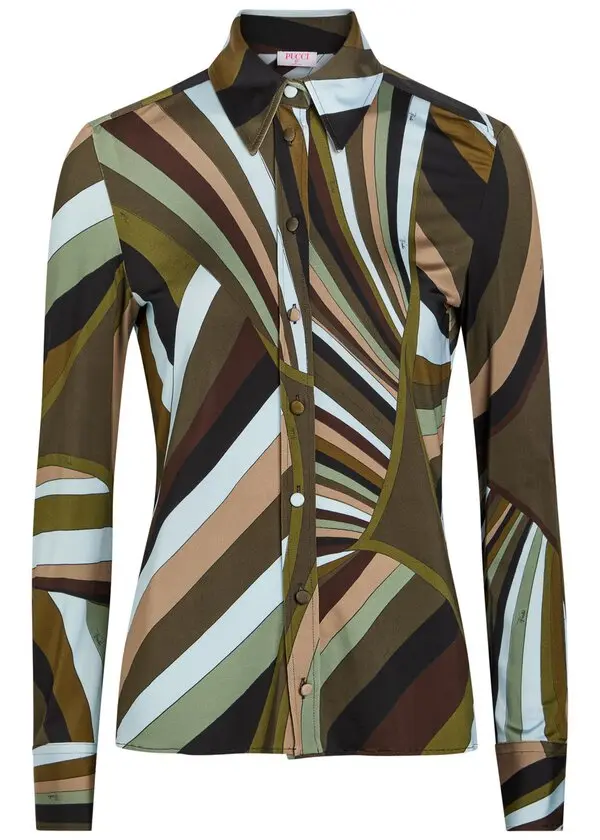 Emilio Pucci Printed Satin-jersey Shirt