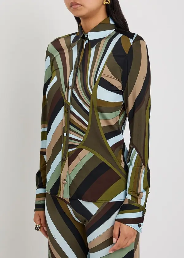 Emilio Pucci Printed Satin-jersey Shirt