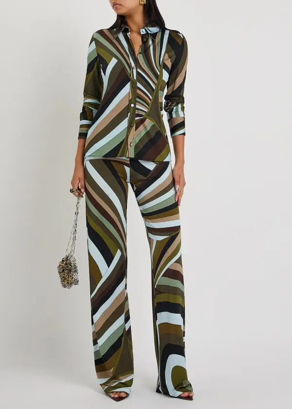 Emilio Pucci Printed Satin-jersey Shirt