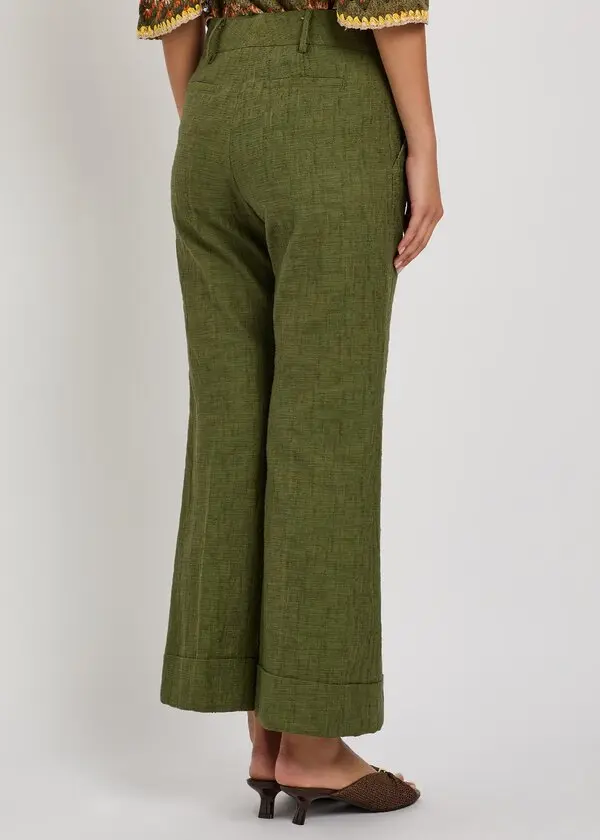 La DoubleJ Hendrix Textured Flared-leg Woven Trousers