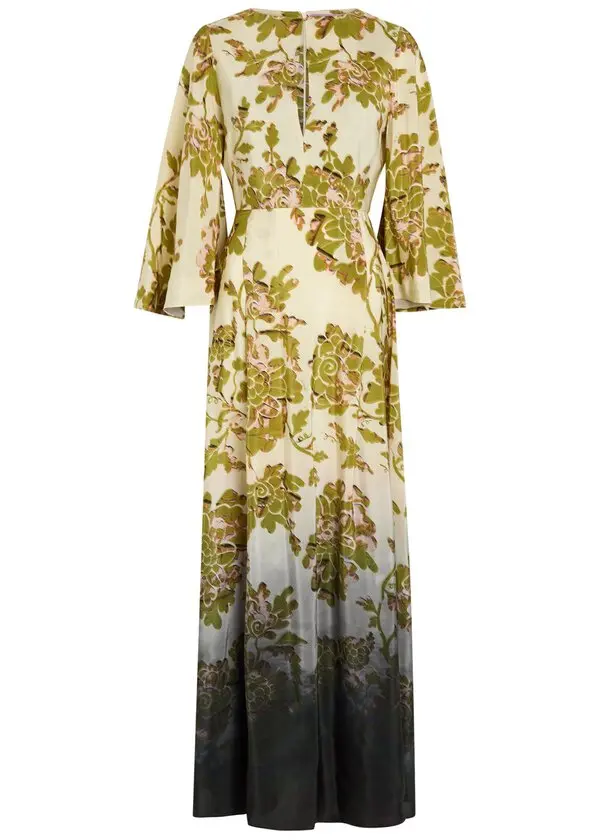 La DoubleJ Belle Kaftan Printed Silk Maxi Dress