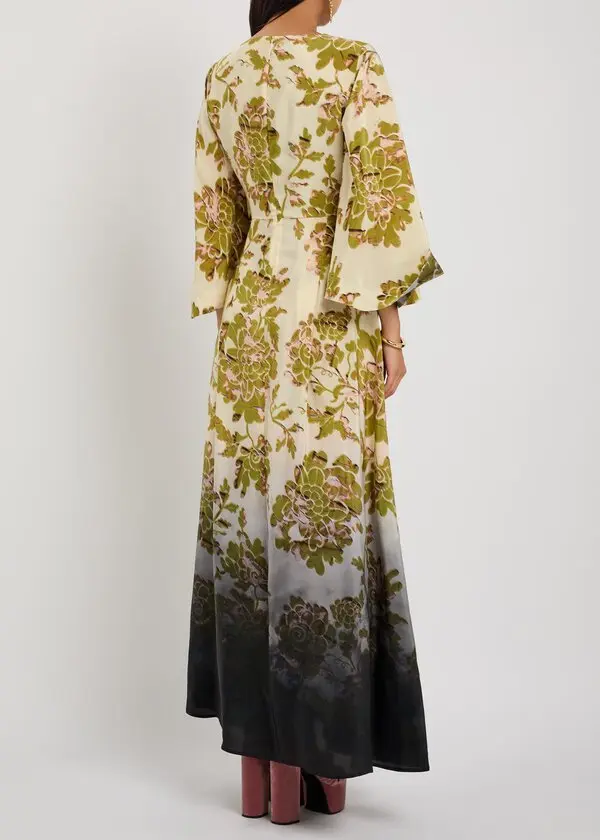 La DoubleJ Belle Kaftan Printed Silk Maxi Dress