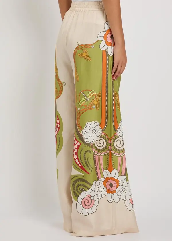 La DoubleJ Printed Wide-leg Silk Trousers - Multicoloured