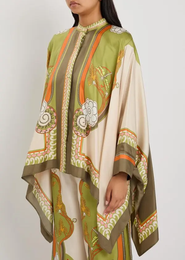 La DoubleJ Printed Asymmetric Silk Shirt - Multicoloured