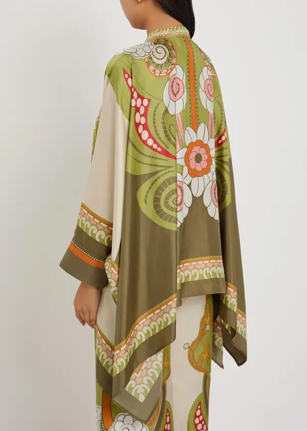 La DoubleJ Printed Asymmetric Silk Shirt - Multicoloured