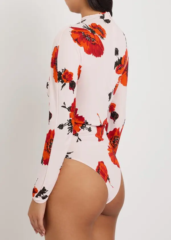 Alaïa Floral-print Stretch-jersey Bodysuit