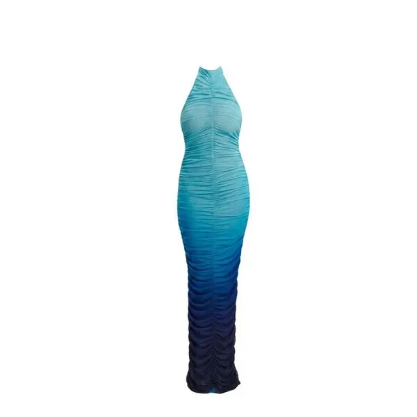 OFUURE Iris Ruched Halter Maxi Dress