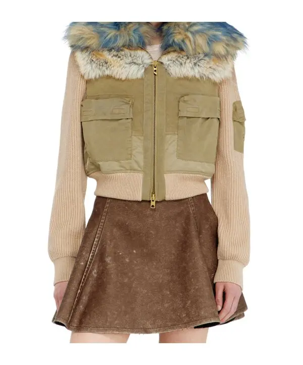 DIESEL® Bomber Jacket With Rib-knit And Plush Trims