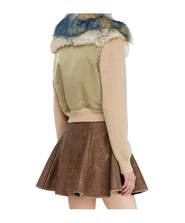 DIESEL® Bomber Jacket With Rib-knit And Plush Trims