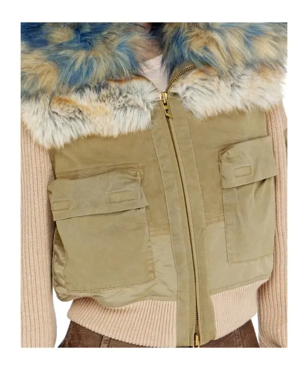DIESEL® Bomber Jacket With Rib-knit And Plush Trims