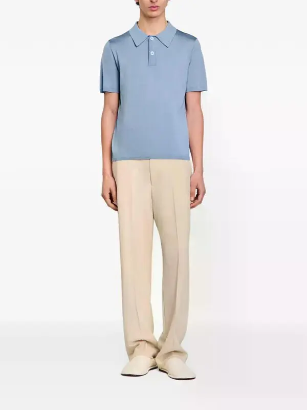 Sandro Short-sleeve Knitted Polo Shirt - Blue