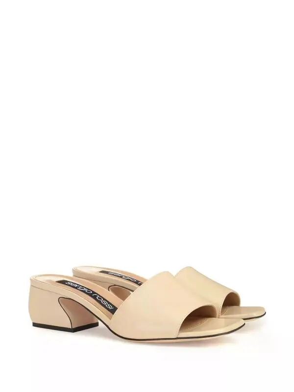 SERGIO ROSSI Open Toe Square Heeled Sandals