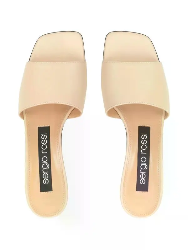 SERGIO ROSSI Open Toe Square Heeled Sandals