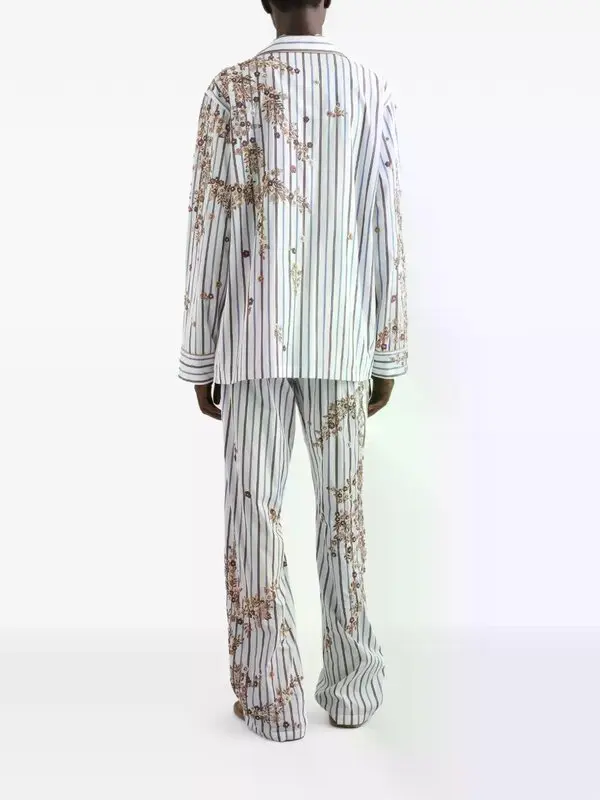 Dolce & Gabbana Cotton-silk Vanity Trousers With Embroidery