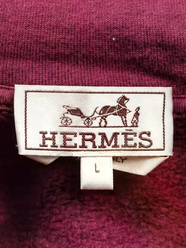 Hermès Bordeaux Cotton Zip-up Hoodie