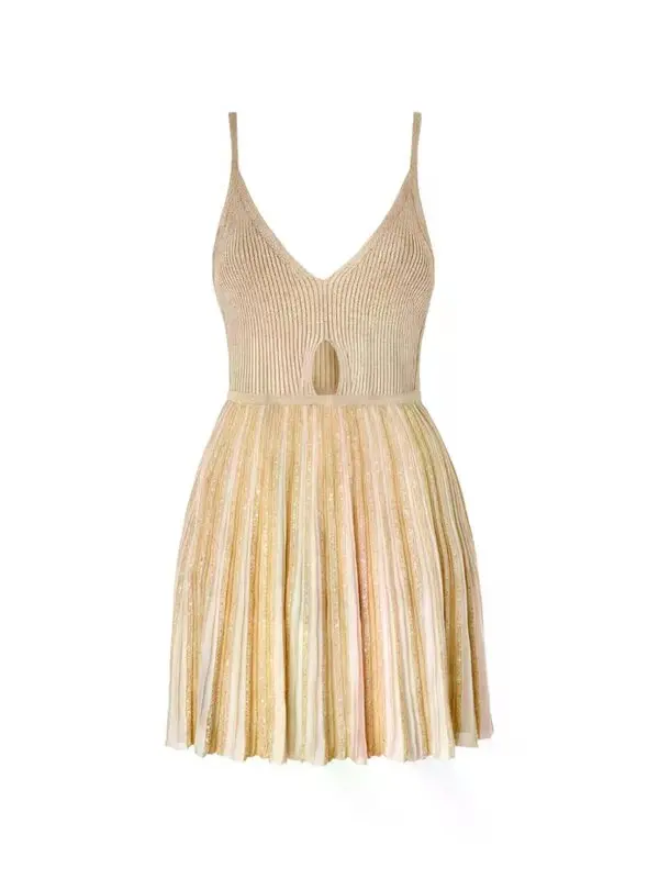 Missoni Sequin-embellished Cut-out Mini Dress - Neutrals