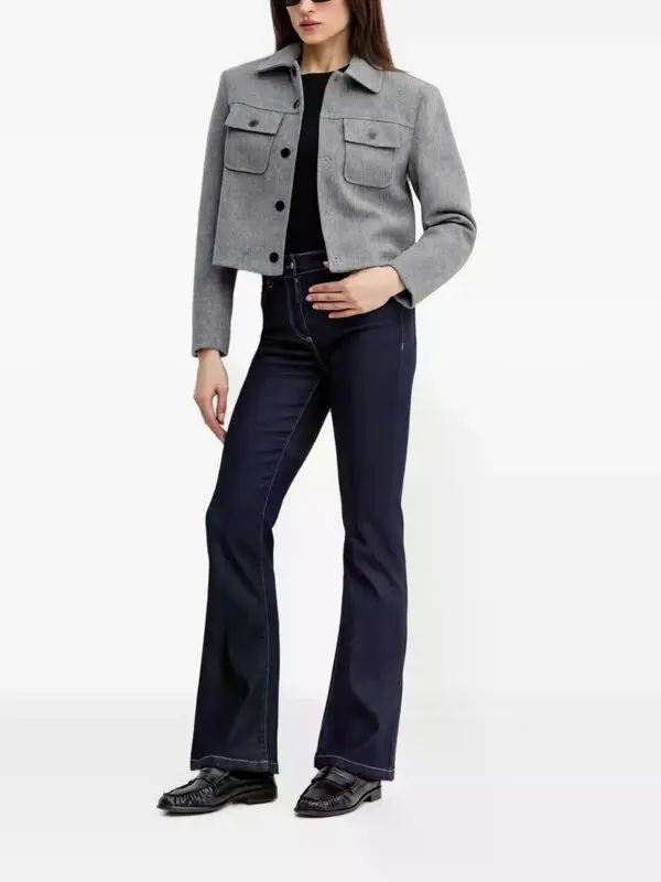 MORGAN Buttoned-pocket Cropped Jacket