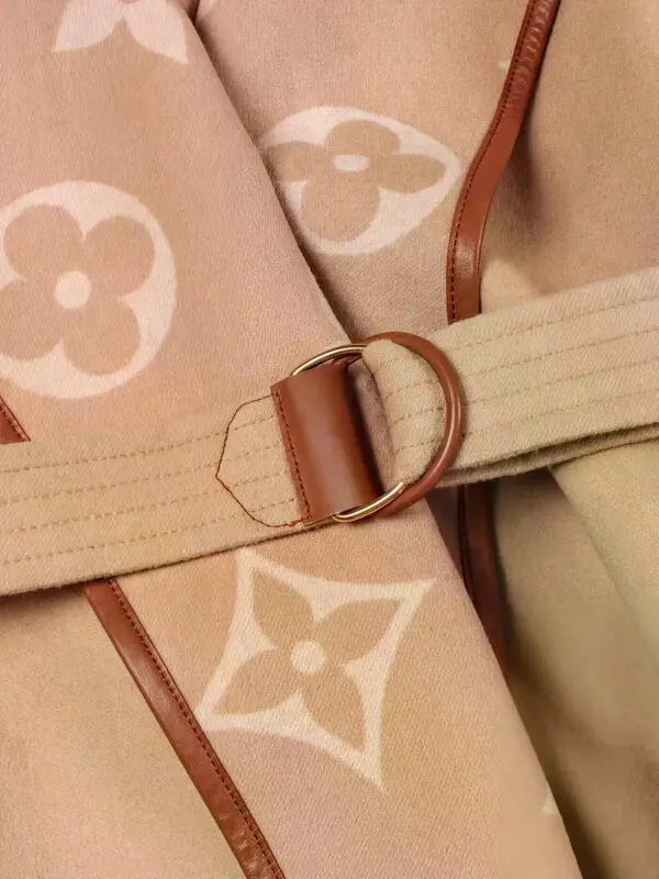 LOUIS VUITTON 2010s Monogram Hooded Wrap Coat