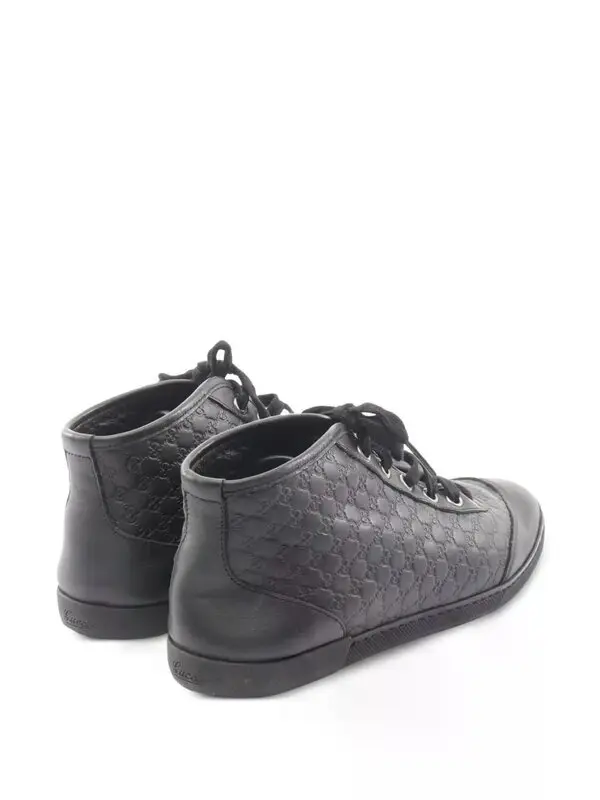 Gucci Leather Embossed Guccissima High-top Lace-up Sneakers