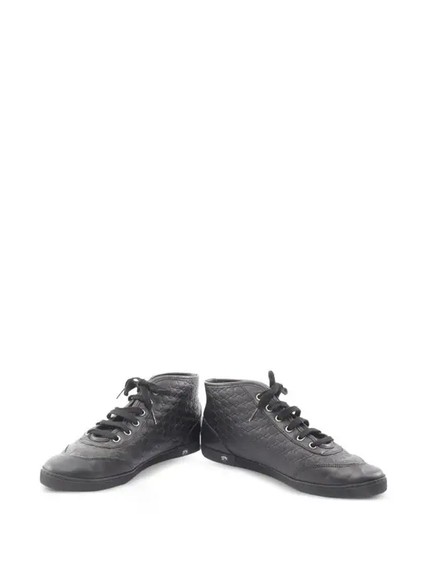 Gucci Leather Embossed Guccissima High-top Lace-up Sneakers