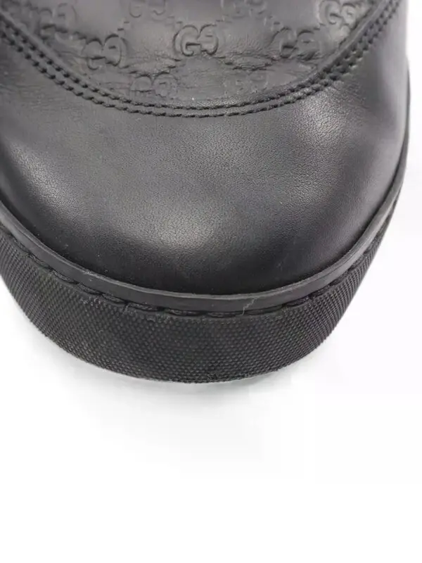 Gucci Leather Embossed Guccissima High-top Lace-up Sneakers