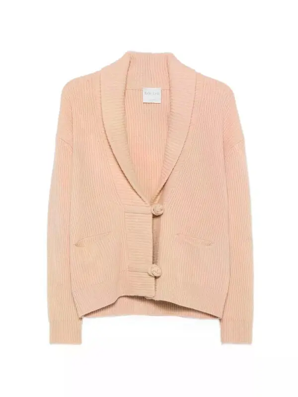 FORTE_FORTE Ribbed Shawl-collar Cardigan