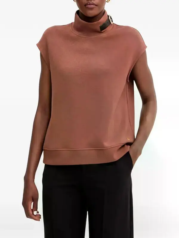 Karl Lagerfeld Buckle-detail Short Sleeve Sweater