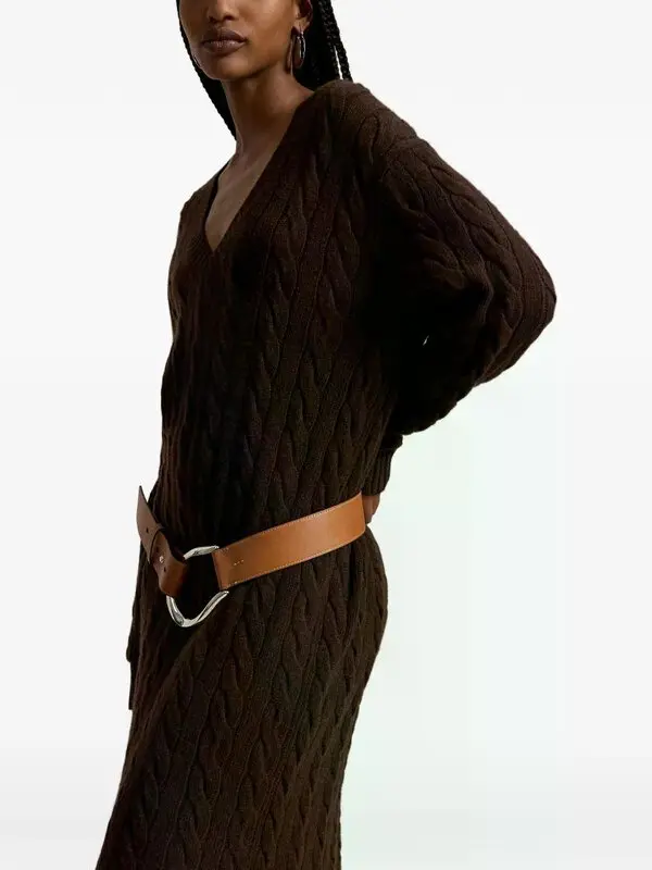 Polo Ralph Lauren Cable-knit V-neck Sweater Maxi Dress
