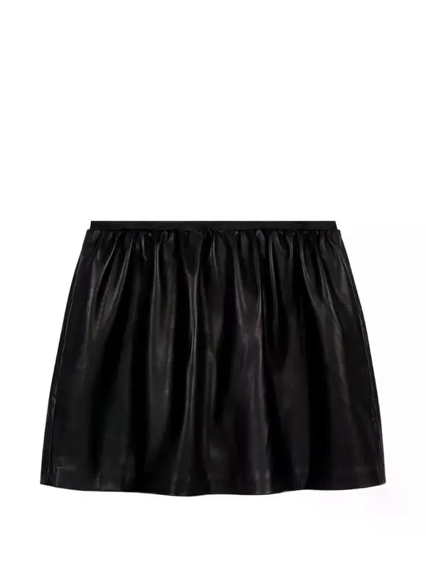 Maje Short Leather Skirt - Black