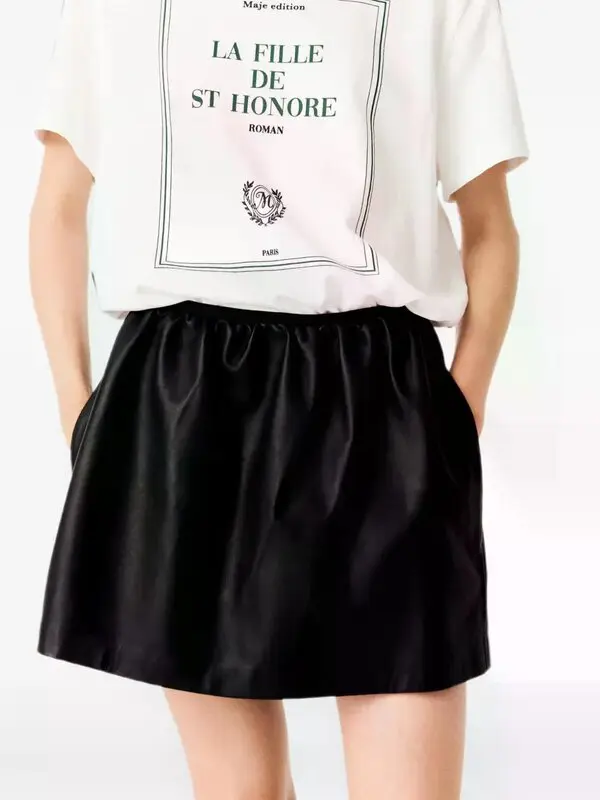 Maje Short Leather Skirt