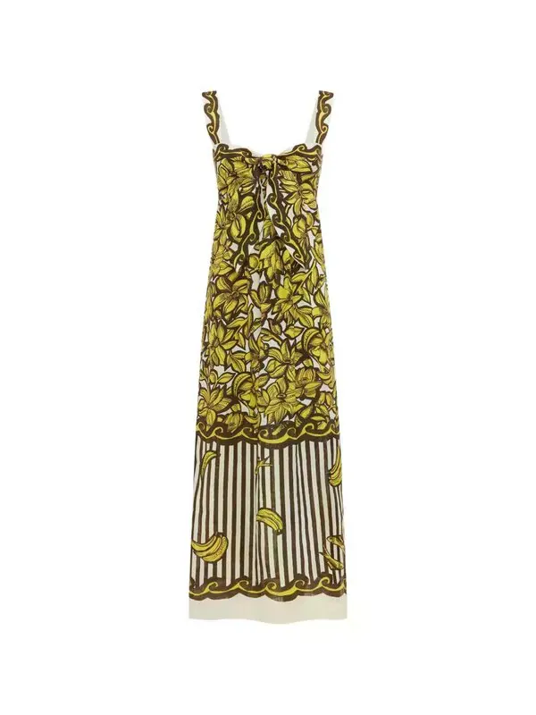 ALEMAIS Mona Tie-front Midi Dress - White
