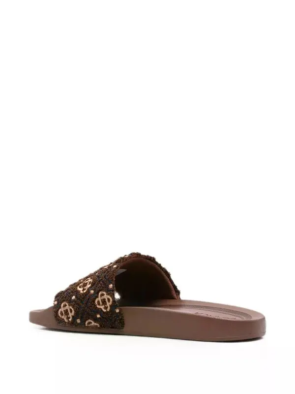 Casablanca Monogram-embroidered Terry-cloth Slippers