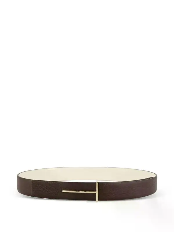 TOM FORD T-shaped Plaque Reversible Belt - Brown