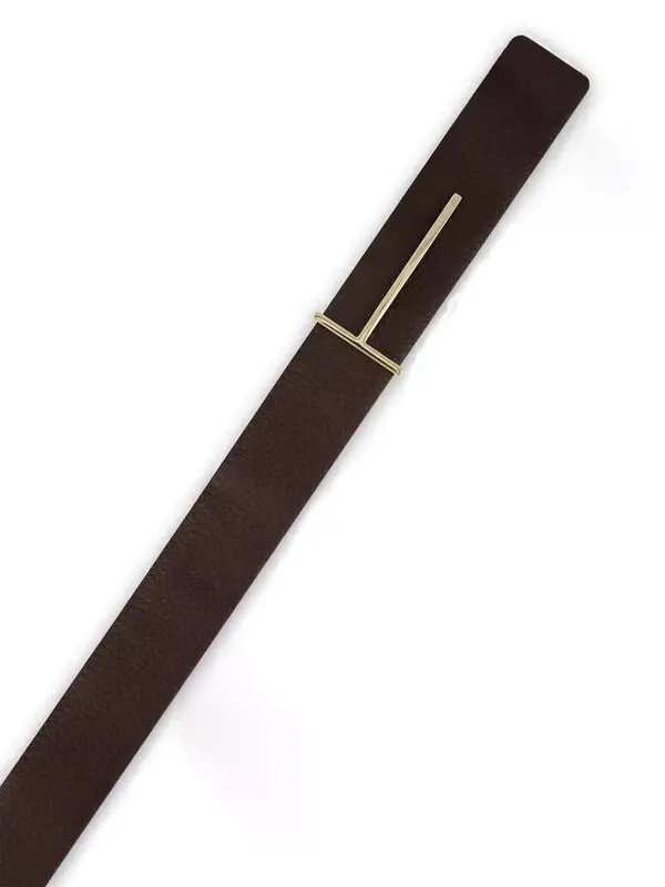 TOM FORD T-shaped Plaque Reversible Belt - Brown