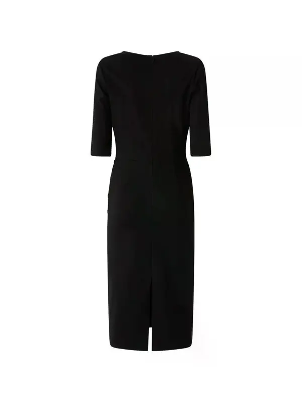 Pinko Draped Ruched-detail Midi Dress - Black